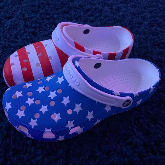 CROCS | Shoes | Red White And Blue Crocs | Poshmark